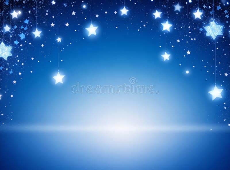 Gradient Blue White Light Star Bokeh Background Stock Illustration ...