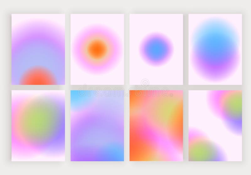 Gradient Blur Cover Cards. Collection Round Blurred Wallpaper Design ...