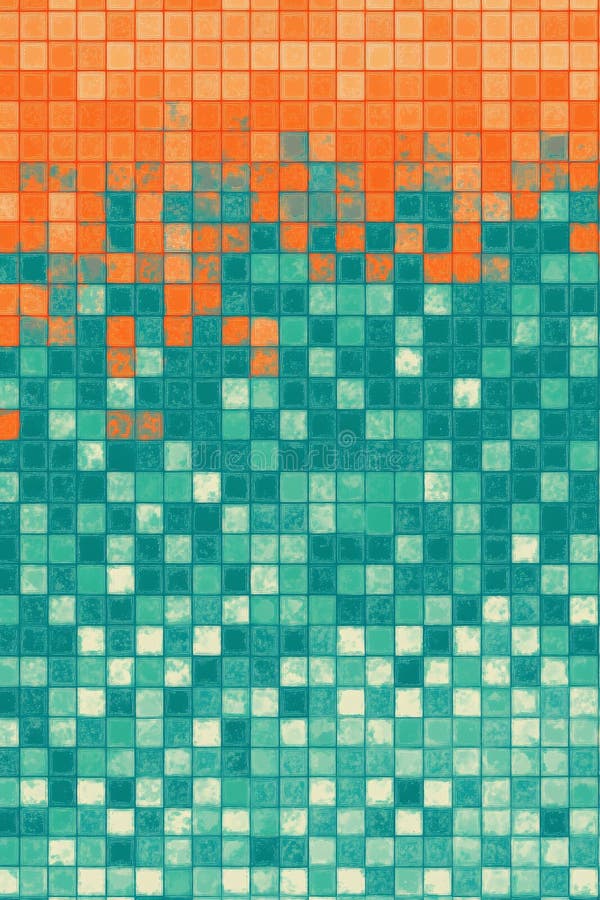 Gradient with Bold Teal and Burnt Orange Pixels Creating a Striking ...