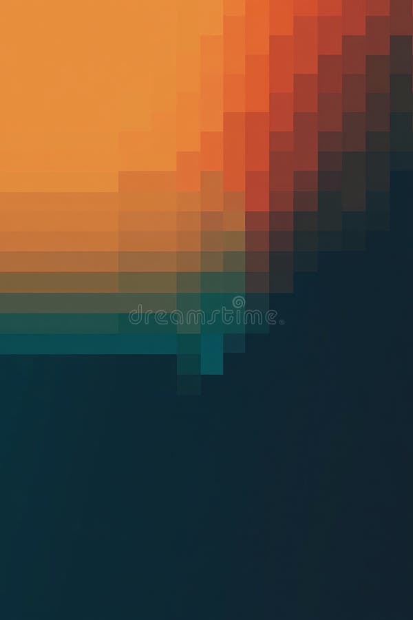 Gradient with Bold Teal and Burnt Orange Pixels Creating a Striking ...