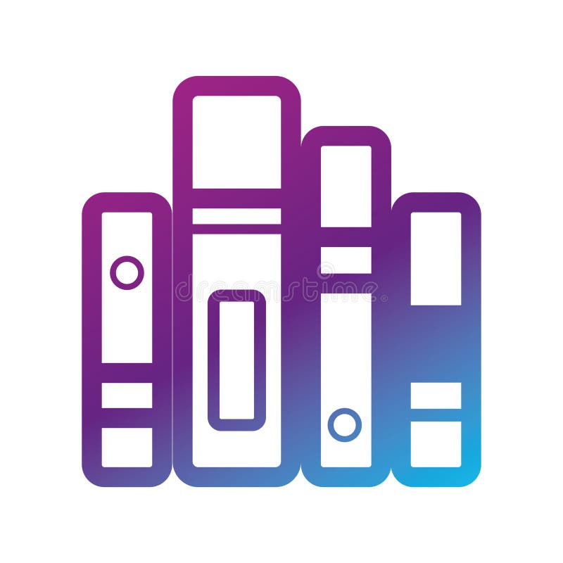 Gradient Bookshelf Icon in Purple and Blue Tones Vector Stock Vector ...