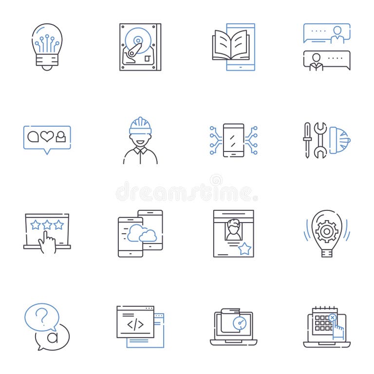 Gradient Boosting Line Icons Collection Trees Ensemble Boosting