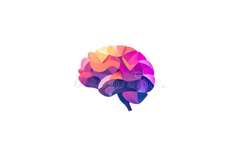 Gradient Brain Tree Logo with Neural Pathways and Spinal Cord. Symbol ...