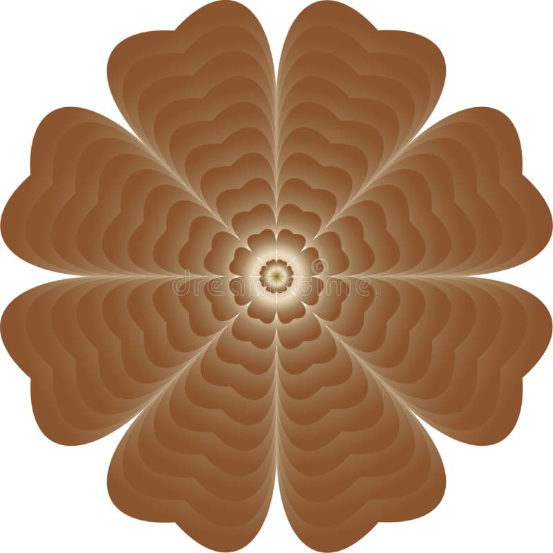 Gradient Brown Mandala Magical Flower Stock Illustration - Illustration ...