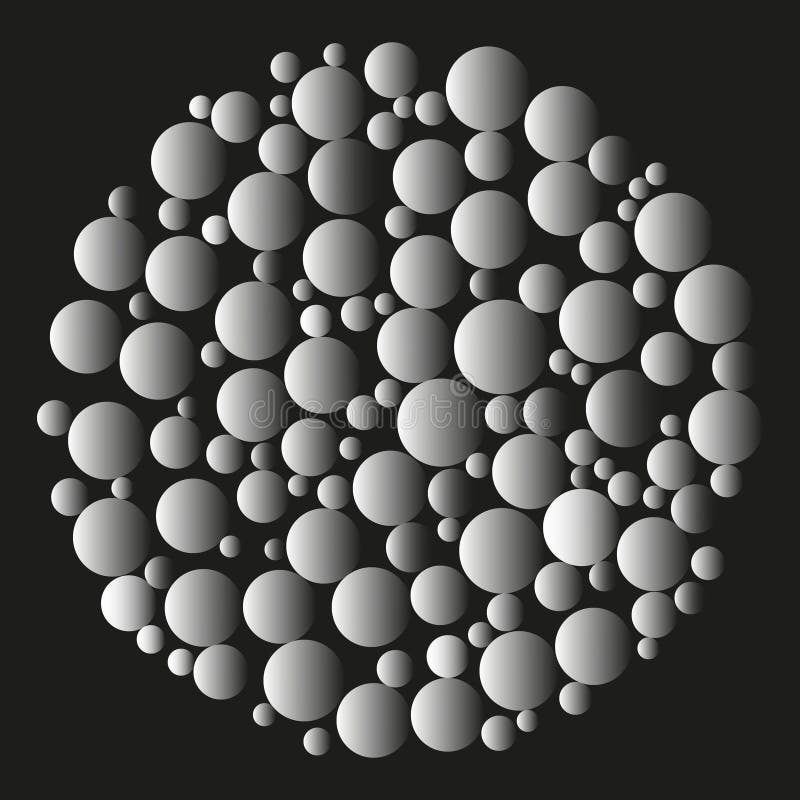 Gradient Bubble Texture. Abstract Sphere Pattern. Black Background ...