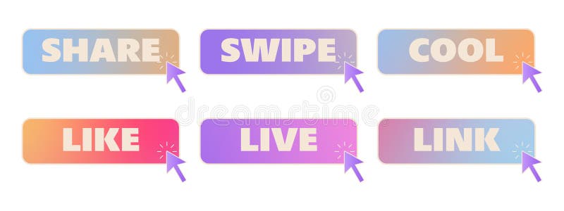 Gradient Call To Action Button with Arrow Pointer. Modern Vector Elements for Website Design ...