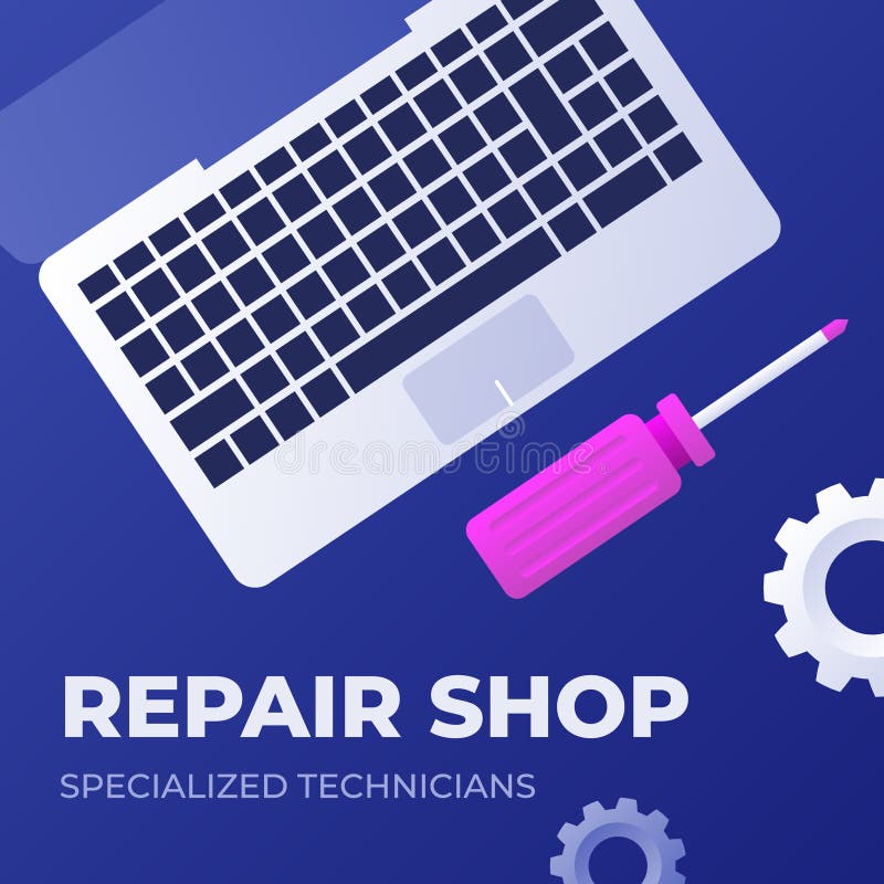 Gradient Car Repair Shop Services Posts Set Vector Illustration. Stock ...