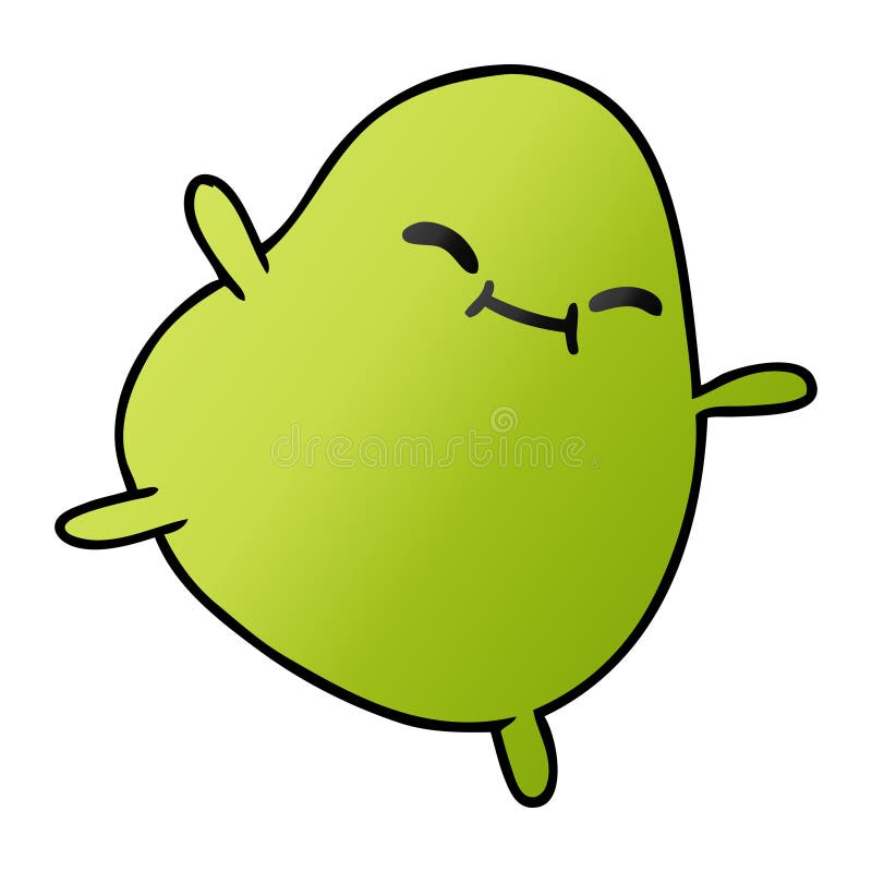 Gradient Cartoon of a Cute Jumping Bean Stock Vector - Illustration of ...
