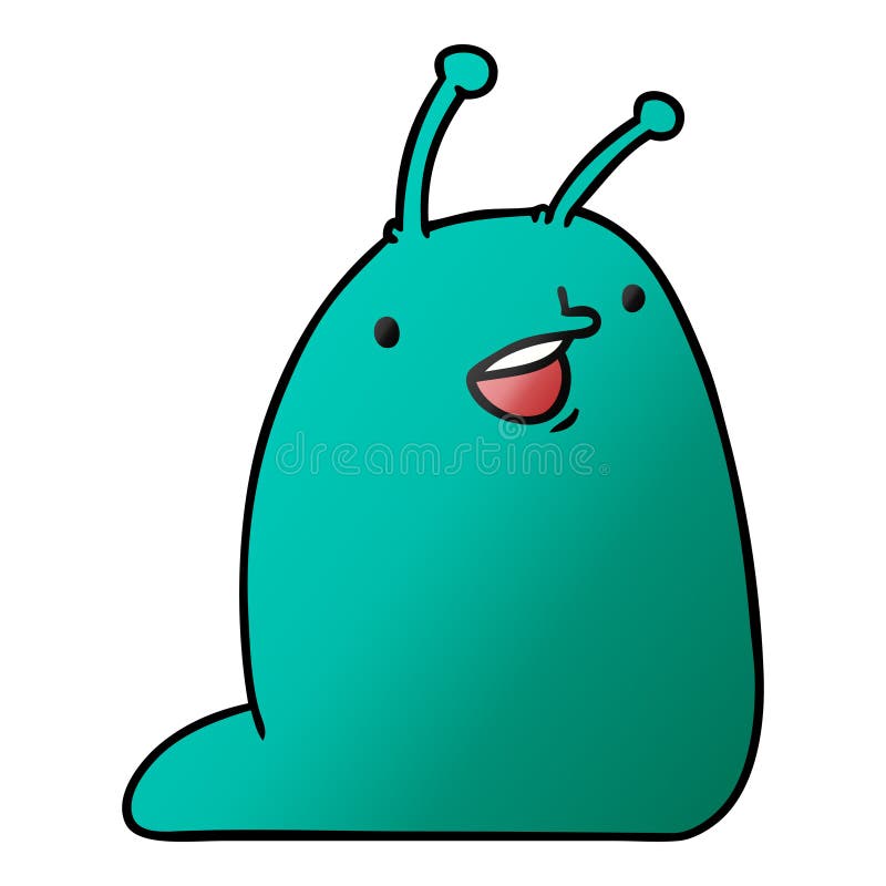 Gradient Cartoon of a Cute Kawaii Slug Stock Vector - Illustration of ...