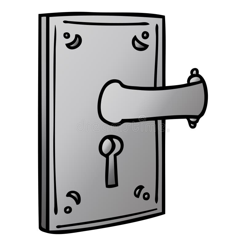 Gradient Cartoon Doodle of a Door Handle Stock Vector - Illustration of ...