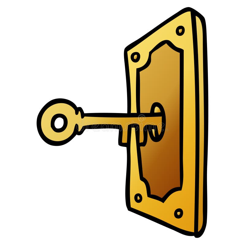 Gradient Cartoon Doodle of a Door Handle Stock Vector - Illustration of ...