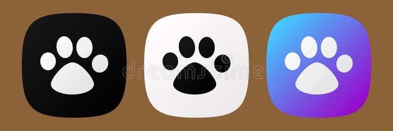 Gradient cat paw app icons stock illustration. Illustration of design ...