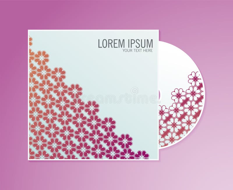 Gradient Cd Cover with Floral Pattern Texture Stock Illustration ...