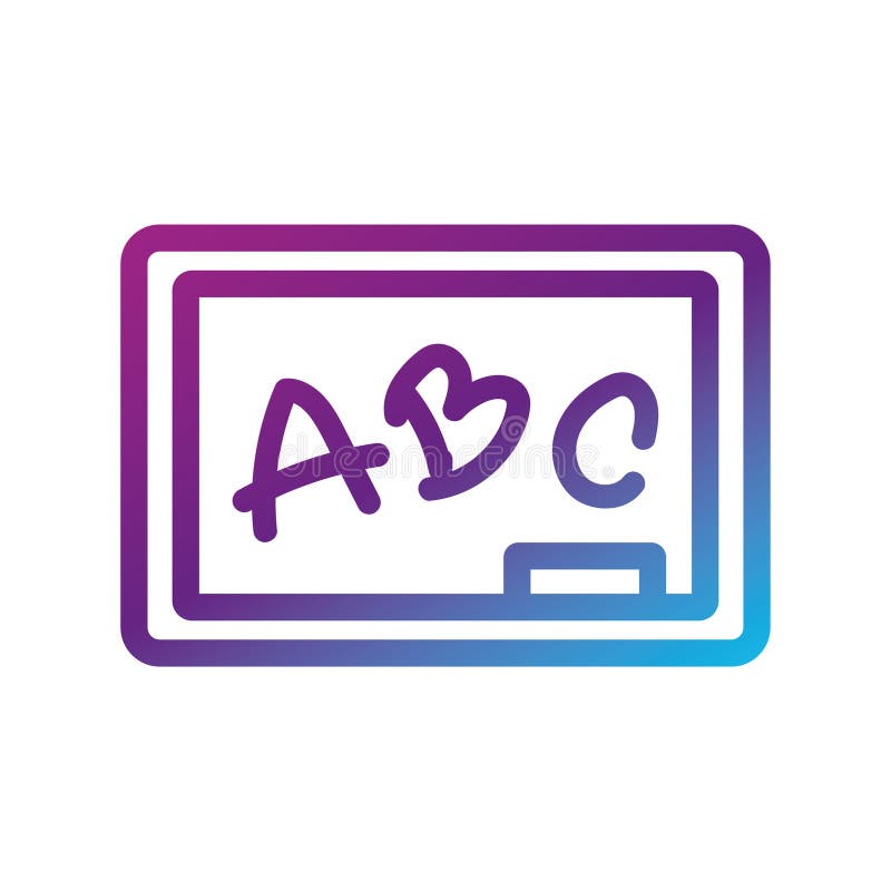 Gradient Chalkboard Icon with ABC Text in Purple Vector Stock Vector ...