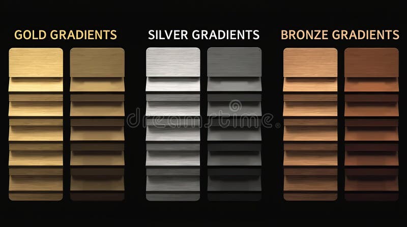 Gradient Chart Display Featuring Gold, Silver, and Bronze Tones on ...
