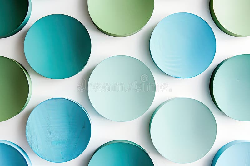 Gradient Circles in Shades of Blue and Green, Arranged in a Minimalist ...