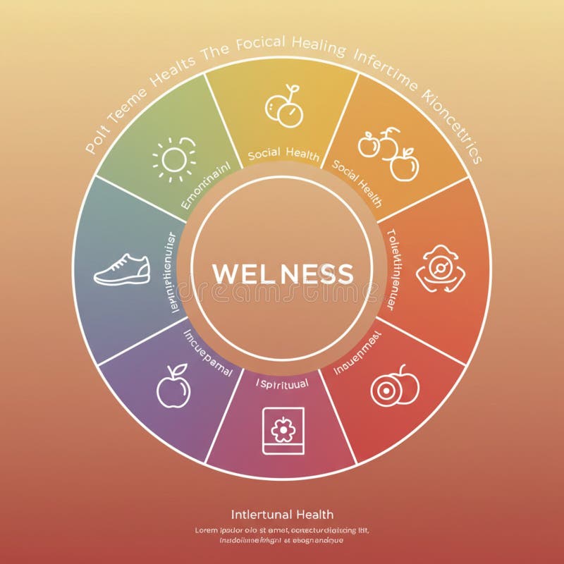 A Gradient Circular Diagram Showcasing Different Aspects of Wellness ...