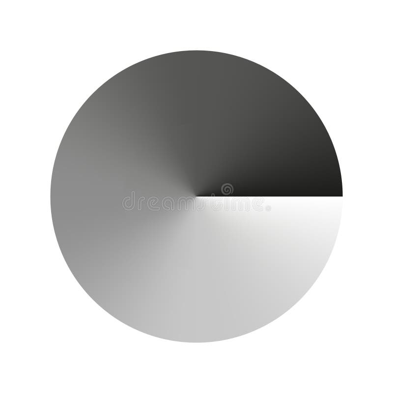 Gradient Circular Shape. Abstract Radial Shading. Monochrome Sphere ...