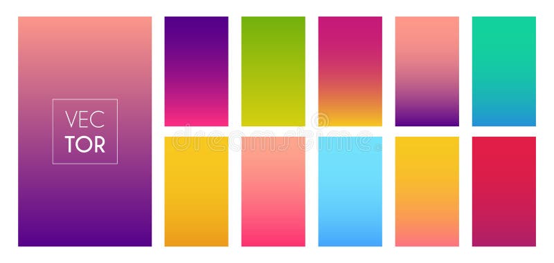 Gradient Color Modern Bright Background. Collection Smartphone Screen ...