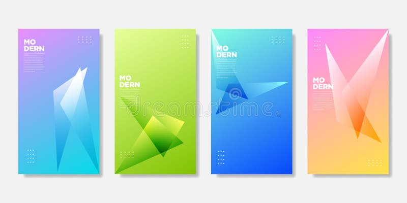 Gradient Color Modern Geometric Social Media Post Template Stock Vector ...