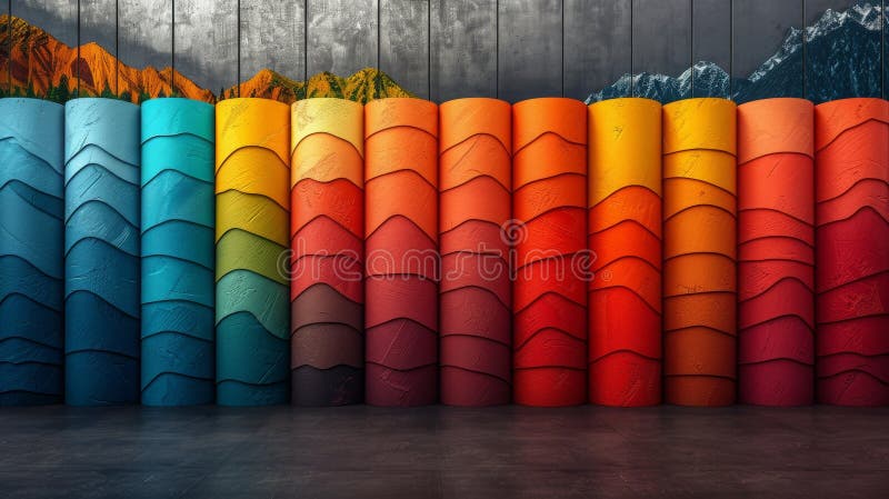 Gradient Color Palette. Multicolor Yarn Rolls Stock Illustration ...