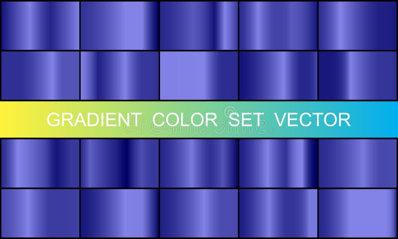 Blue Gradient Color Set, Gradient Color Pallet, Metallic Gradient Color ...