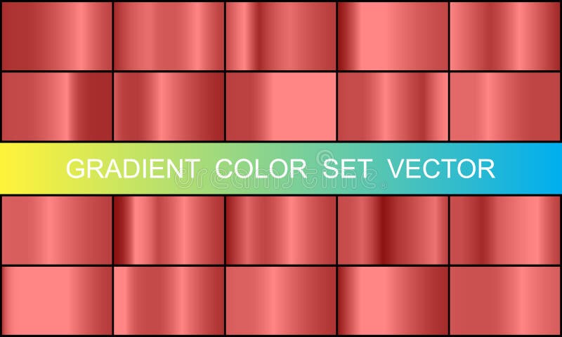 Red Gradient Color Set, Gradient Color Pallet, Metallic Gradient Color ...