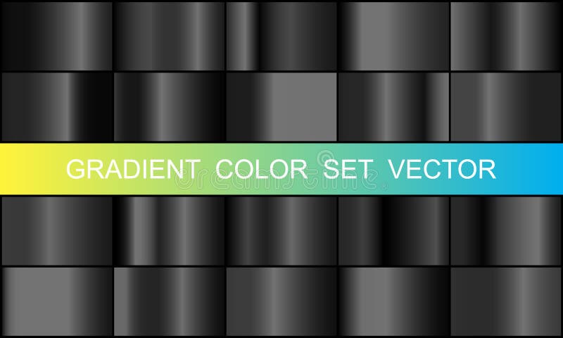 Black Gradient Color Set, Gradient Color Pallet, Metallic Gradient ...