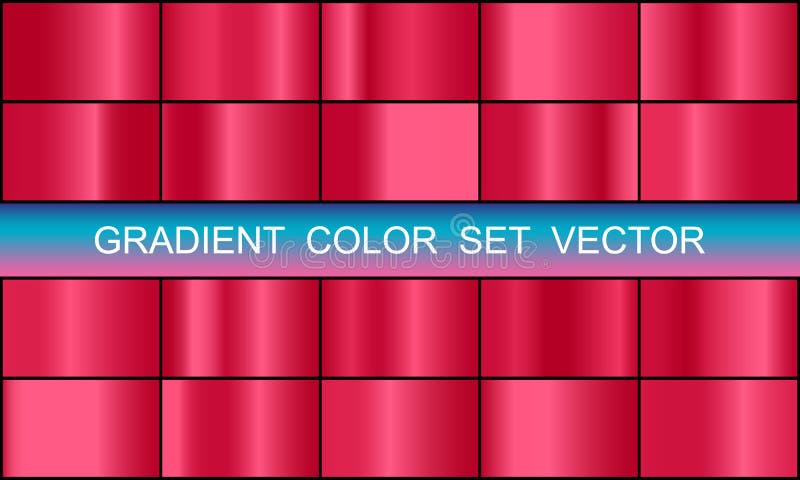 Red Gradient Color Set, Gradient Color Pallet, Metallic Gradient Color ...