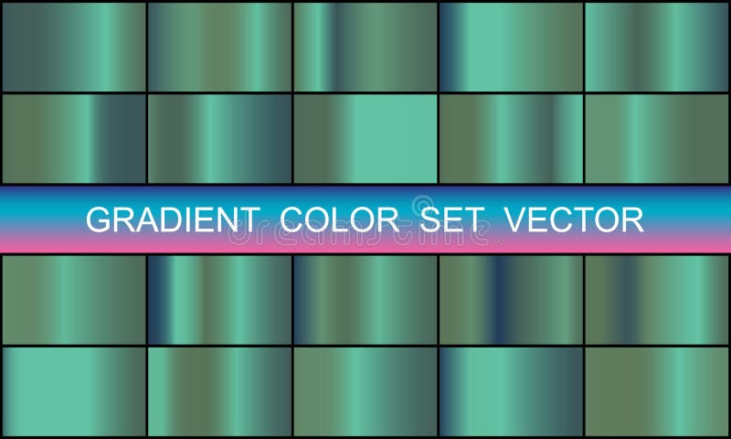 Gradient Color Set, Gradient Color Pallet, Metallic Gradient Color ...