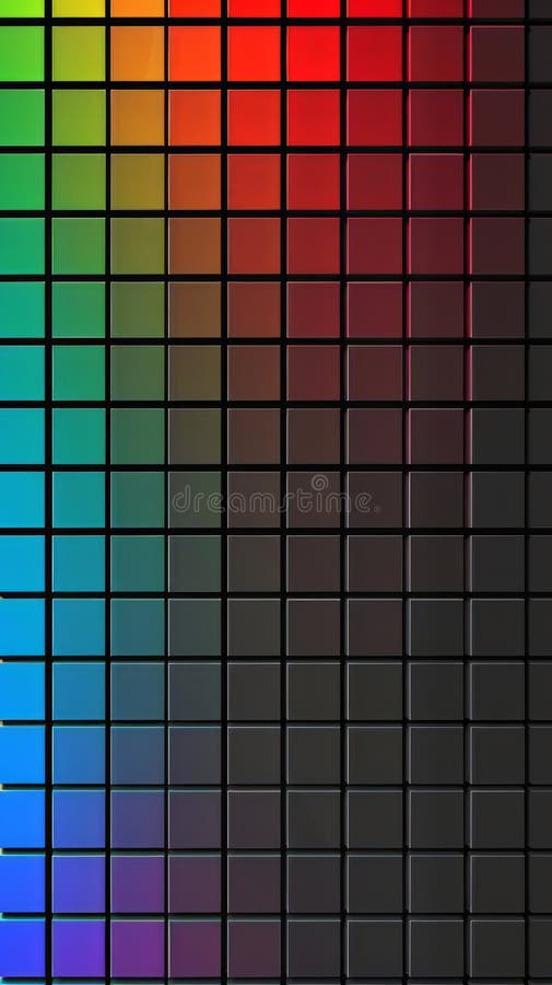 Gradient Color Spectrum Displayed in a Grid Stock Photo - Image of ...