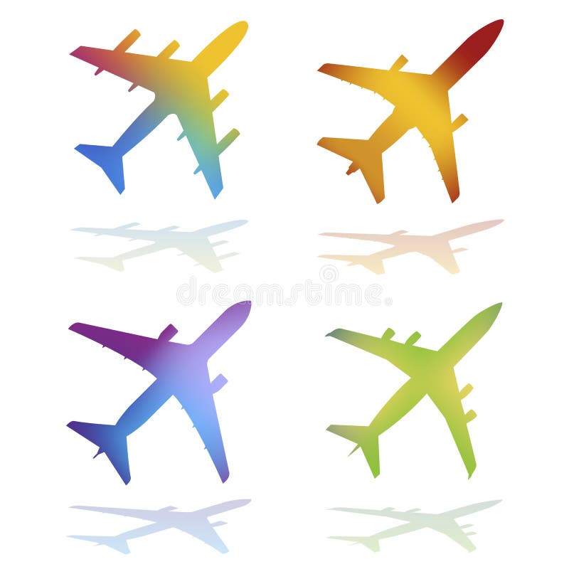 Gradient Color Vector Airplanes Stock Vector - Illustration of ...