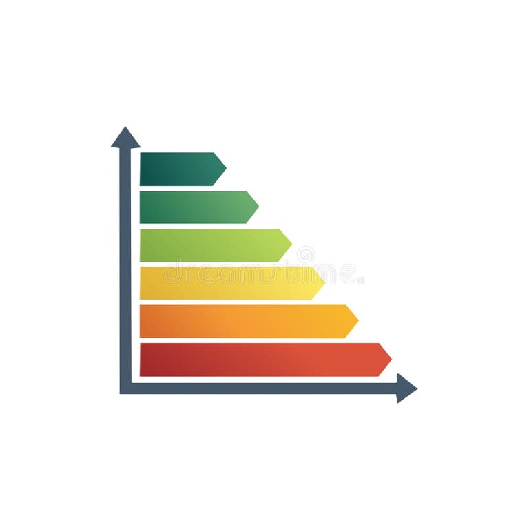 Gradient Colored Arrow Bar Graph Showing Various Levels for Comparison ...