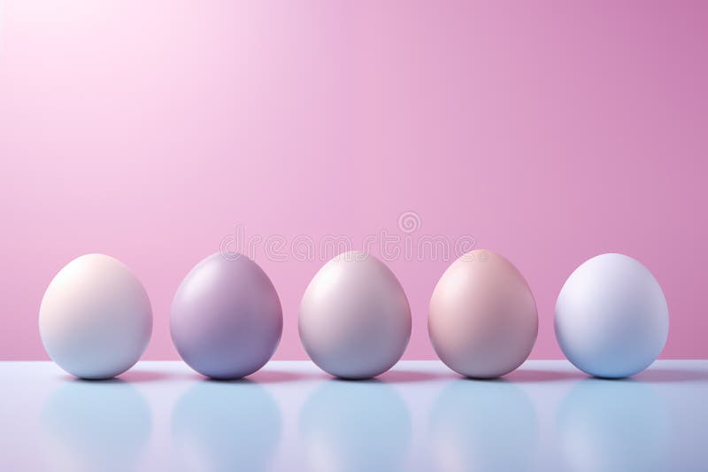 Gradient Colored Eggs in a Row on Pink Backdrop. Stock Illustration ...