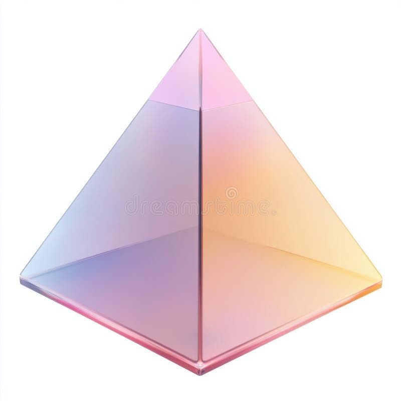 Gradient-colored Glass Pyramid with Soft Lighting and Reflective ...