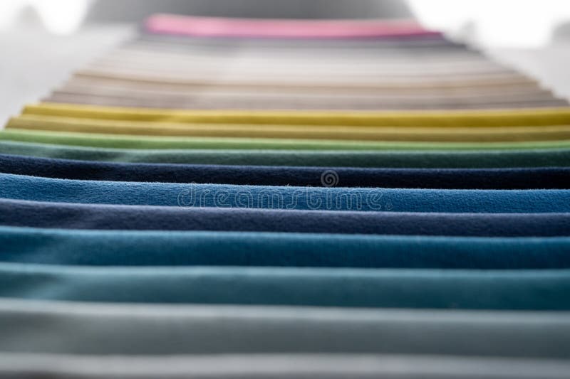 Velvet Samples in Gradient Colors of Red and Pink Placed on a Dark ...