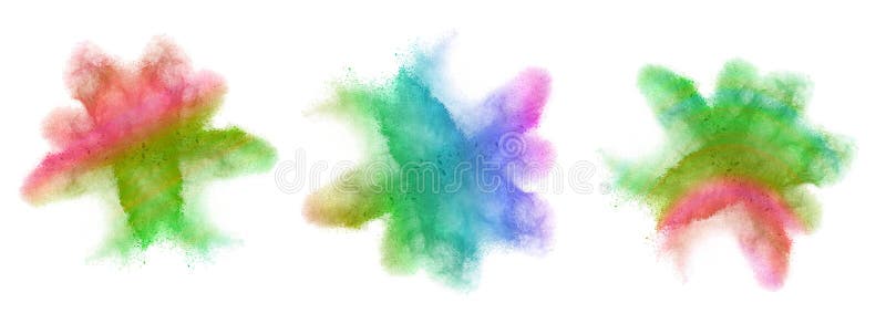 Gradient Colored Powder Splash Isolated On White Stock Photo - Image of ...