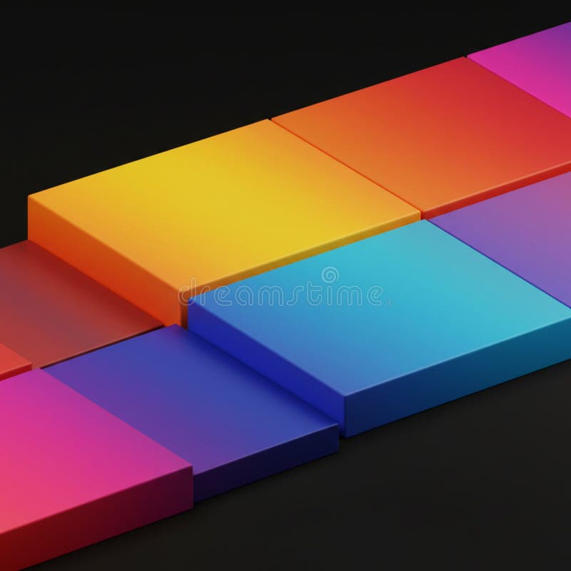 Gradient-colored Rectangular Blocks are Arranged in a Staggered ...