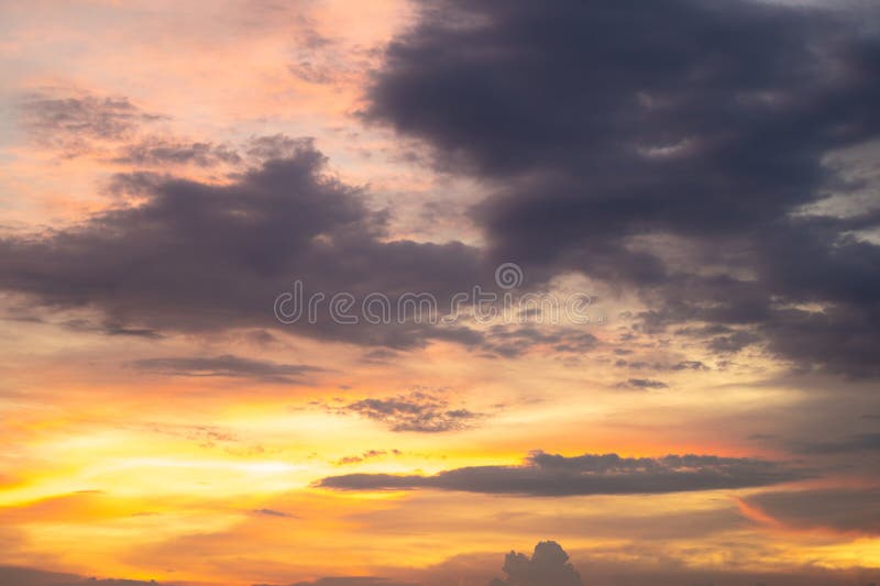Gradient Colorful Cloudy Sky at Sunset Stock Photo - Image of beautiful ...