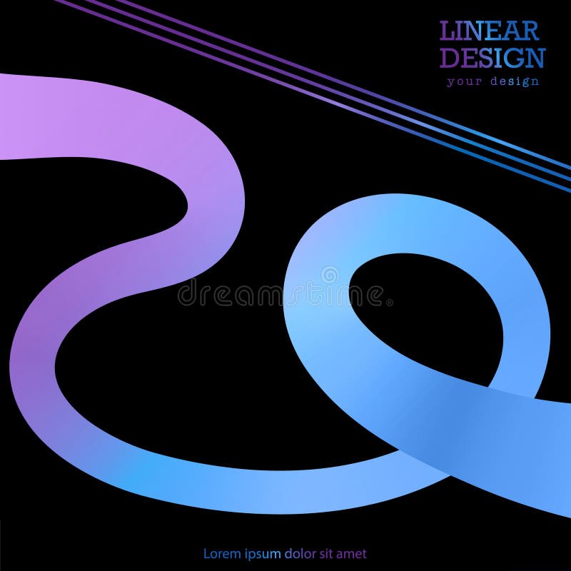 Gradient of Colorful Lines. Colored Curvy Stripes Stock Vector ...