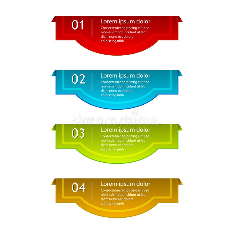 Gradient Colorful Steps Label Infographics Banner Set Stock Vector ...