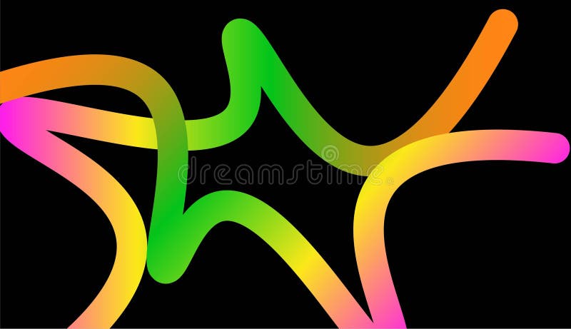 Gradient Colors Lines with Smooth Shapes Pattern Abstract Vector Design ...