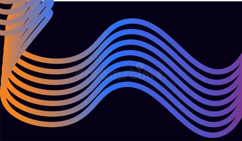 Gradient Colors Lines with Smooth Shapes Pattern Abstract Vector Design ...
