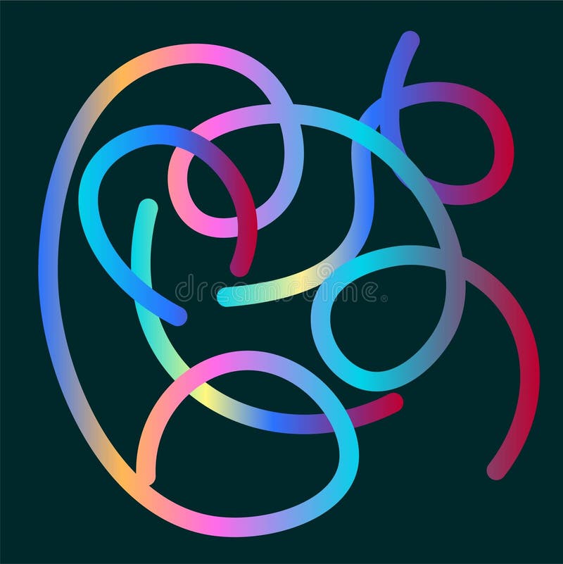 Gradient Colors Lines with Smooth Shapes Pattern Abstract Vector Design ...
