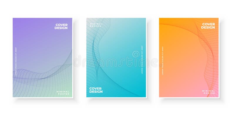 Gradient Cover Pages Design with Curvy Pattern Stock Vector ...