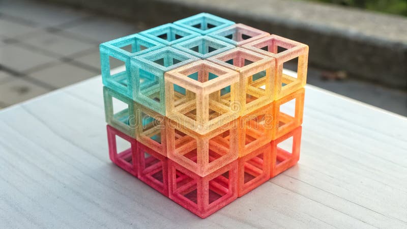 Gradient Cube 3D Model, Interlocking Design, 3D Printing , Geometric ...