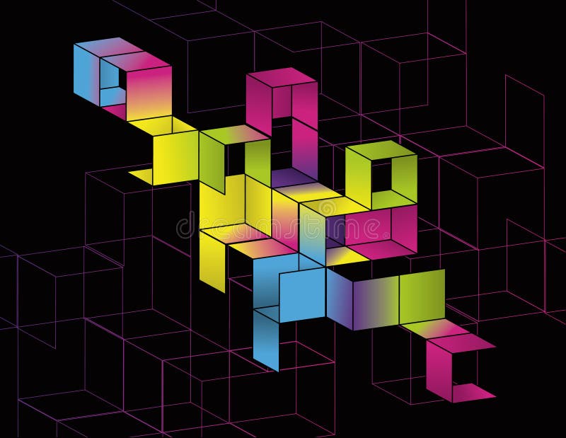 Gradient Cube Page Design stock vector. Illustration of retro - 10207871