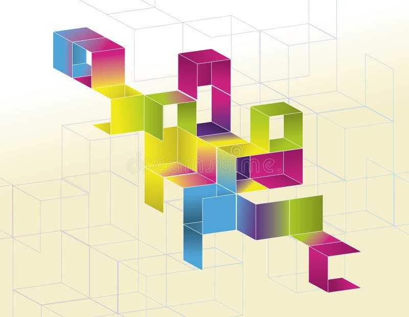Gradient Cube Page Design stock vector. Illustration of mutlicolored ...