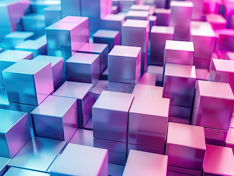 Gradient Cubes in Abstract Arrangement Stock Illustration ...