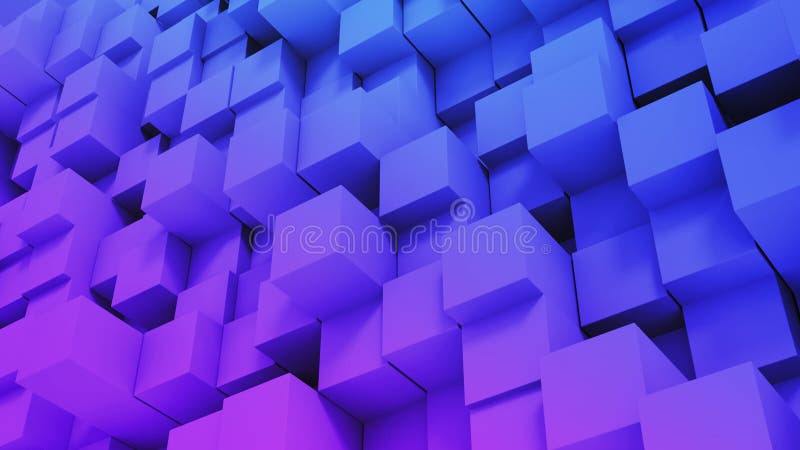 Gradient Cubes Pattern Abstract Background in Perspective Stock Video ...